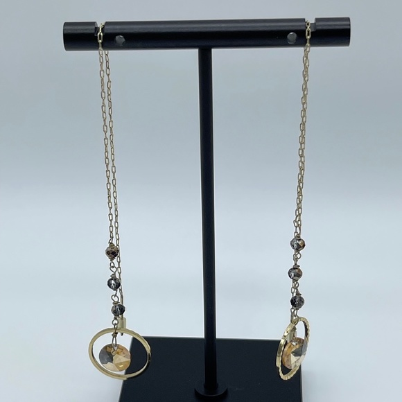 Express | Jewelry | Gold Tone Crystal Drop Threaded Earrings | Poshmark